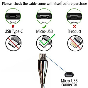 MAGNITTO Micro USB Cable, Zinc Alloy Metal Braided Extra Durable USB2.0 Sync and Charging Cord Sync for Android Phones Devices HTC Moto LG Samsung Galaxy S7 S6 J7 Edge Note 5, Tablets, Kindle. MP3