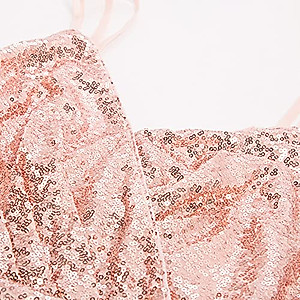 GRACE KARIN Surplice V-Neck Sequin Party Dress for Women Sexy Elegant Rose Gold XXL