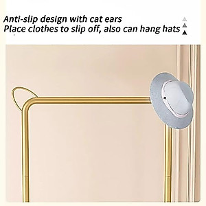 OTBK Clothing Garment Rack Multifunctional Clothes Organizer With Cat Ears The Non-slip Beads For Hanging Clothes,Shoes,Bags (Color : Gold)