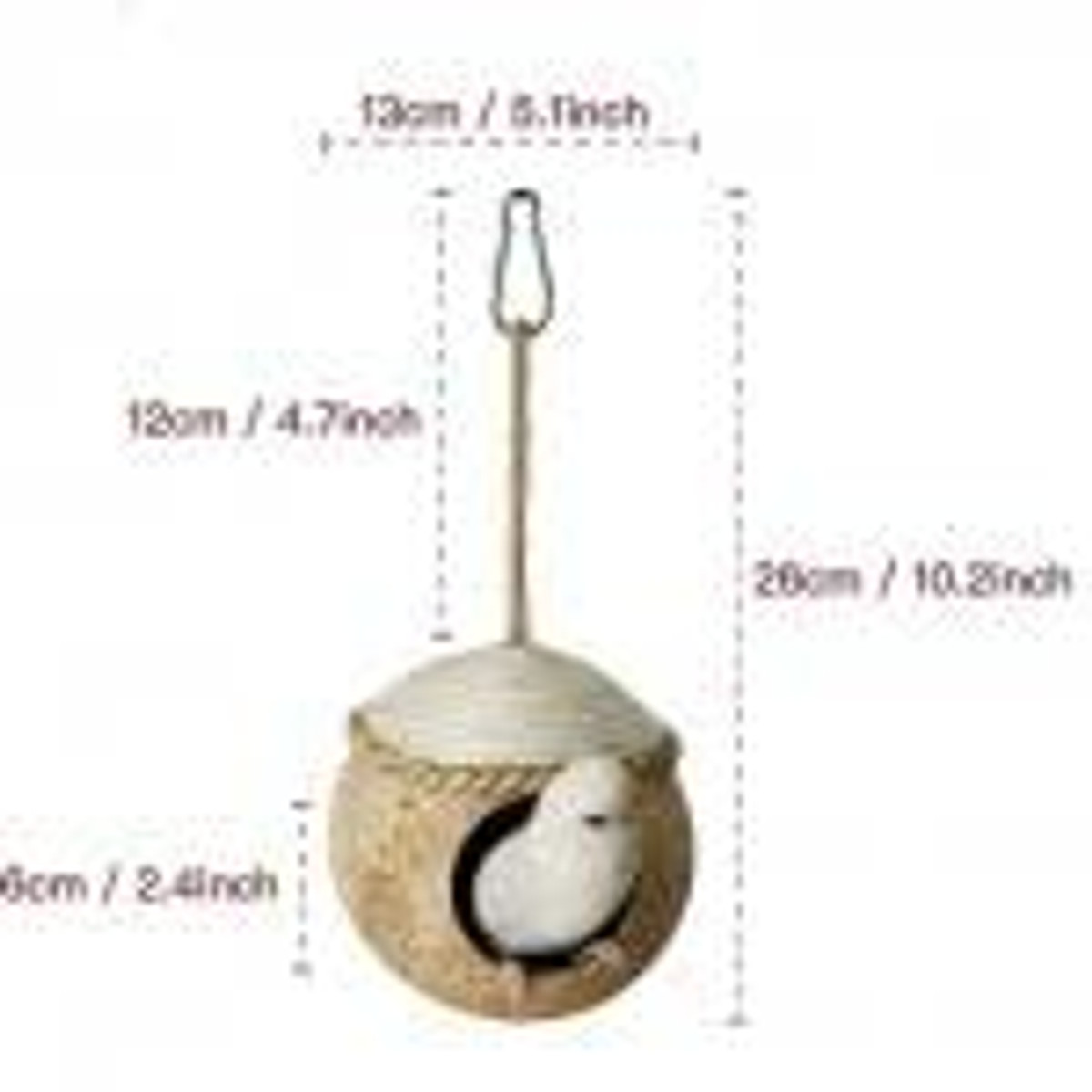 Warm Winter Parrot Toy, Coconut Woven Straw Bird Sleeping Bag, Natural Natural Cage Hut for Cockatiel,Parakeet,Budgies,Lovebird, Parrot Toy Tent House
