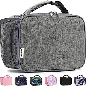 GYEUKHAM Insulated Lunch Box for School, Thermal Reusable Durable Freezable Lunch Bags for Kids Boys Girls Men Women - Small Soft Cooler Portable Lunch Tote Kit for Work Picnic Travel,Grey