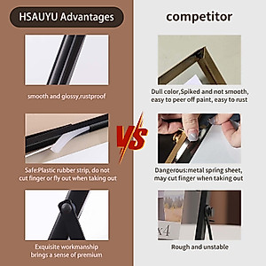 HSAUYU Glass Picture Frame Set of 3, Black Simple Metal Geometric Photo Frame with Glass Cover Includes 5x7, 4x6, 4x4 - Tabletop Floating Picture Frames for Home Decoration, Gift for Father's Day