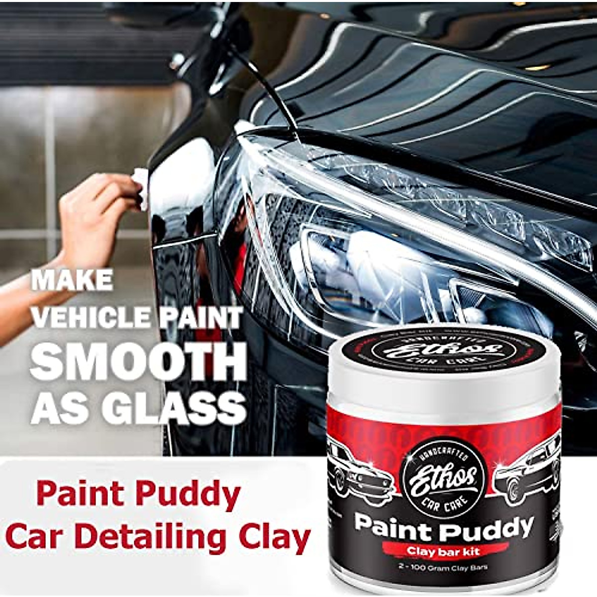 Ethos Clay Bar Kit Paint Puddy Car Detailing Clay 200g - Car Detailing Kit Premium Clay Bars Auto Detailing Clay Bar for Car Detailing, Wash and Clean