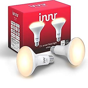 innr Zigbee Smart Bulb, Smart Flood Light White, Works with Philips Hue, Alexa, Hey Google, SmartThings (Hub Required), Dimmable, Warm White LED Light Bulb BR30 with E26 Base, 2-Pack, BE 220-2