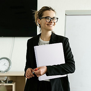 COMIX Sturdy 3 Ring Binder 0.5 inch with Clear View Cover, 1/2" Round Ring View Binder, PVC-Free, 100 Sheets Capacity of US Letter Size Paper, Office ＆ School Supplies, 12 Pack (White)