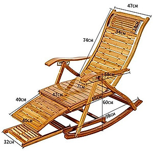 CHLDDHC Rocking Chair Armchair Lounging Rocker Deck Relaxing Recliner Lounger Seat Bamboo Indoor Outdoor
