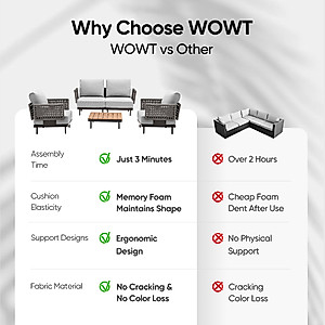 WOWT Loveseat Sofa, Comfy Couch with Cushion, Sofa Couch with Aluminum Frame, Modern Couch with Extra Deep Seat, Sofa for Bedroom, Loveseat Office Couch for Living Room, Apartment,Grey