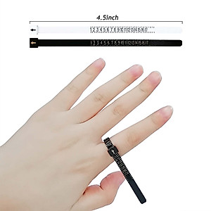 1 Pack US Ring Sizer Measuring Gauge, 1-17 US Rings Size, Plastic Finger Sizing Measure Tool, Reusable, Black