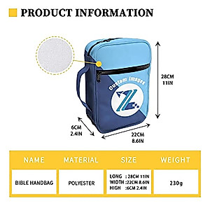 xixirimido Music Note Bible Cover Women's Girls with Handle and Zipper Pocket Portable Handbag Lightweight Accessories Protective Christian Church
