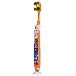 Colgate Space Jam Kids Toothbrush with Suction Cup, 5+ Years, Extra Soft (Colors Vary) - Pack of 4
