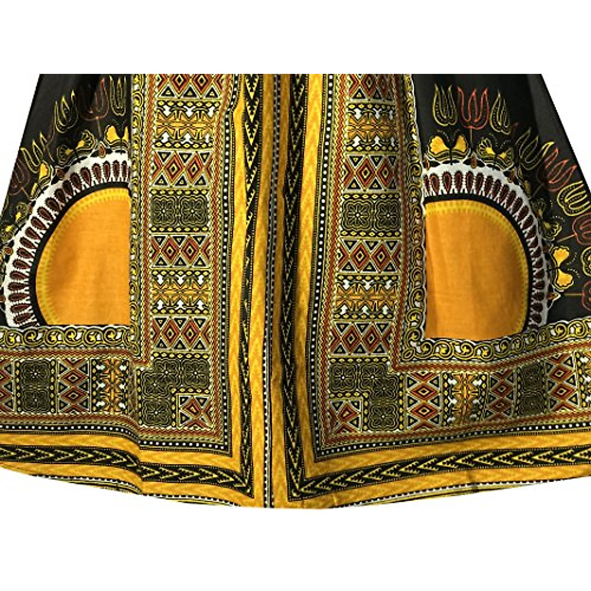 Decoraapparel Girls Dashiki Caftan African Short Baby Doll Dress Above Knee Length (X-Large, Black Yellow)