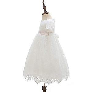 CareCheer Baby Girl Christening Dress Baptism Dedication Blessing Gown Flower Girl Special Occasion Dresses (16-20 Months)