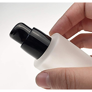 vipolish 2 Pcs 30ML 1OZ Upscale Empty Refillable Frosted Glass Pump Bottle Liquid Foundation Container Dispenser Storage Vial Lotion Essence Emulsion Sample Case for Travel