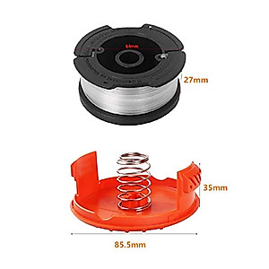 Lucky Seven AF-100 Spool Compatible with Black & Decker AF-100-3ZP 0.065" String Trimmer Line Replacement for GH900 GH600 String Trimmer (8 Spools + 2 Caps and Springs)