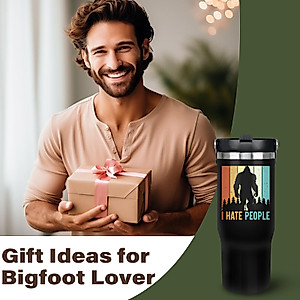 ysnifeiw 30oz Bigfoot Tumbler with Top Handle and Flip Straw Bigfoot/Sasquatch Gifts Cup for Dad Father's Day Birthday Christmas Gifts for Men