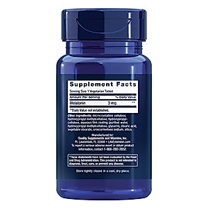 Life Extension Melatonin 6 Hour Timed Release 3 mg - For Circadian Rhythm & Immune Function, Cellular and DNA Health - Sleep Supplement - Non-GMO, Gluten-Free - Vegetarian Tablets, 60 Count