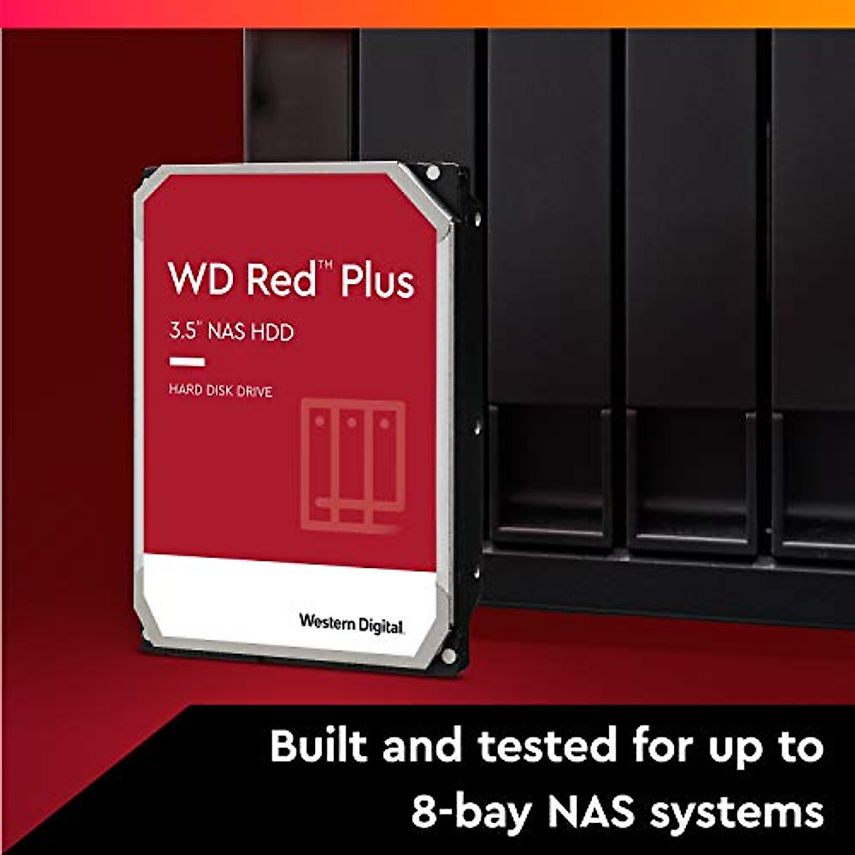 Western Digital 6TB WD Red Plus NAS Internal Hard Drive HDD - 5400 RPM, SATA 6 Gb/s, CMR, 64 MB Cache, 3.5" - WD60EFRX