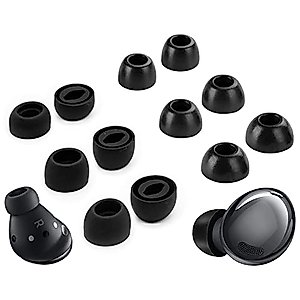 A-Focus [6 Pairs] Galaxy Buds Pro 【 Memory Foam & Silicone 】 Ear Tips, Soft Replacement Comfortable Earbuds Eartips Gel Compatible with Samsung Galaxy Buds Pro, 3MF3S Black