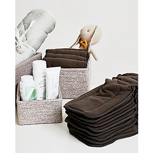 Naturally Nature Cloth Diaper Inserts, 4 Layer Rayon Fleece, Pack of 12, Resuable, Washable Inserts for Cloth Diapers, Gussets Gray Color