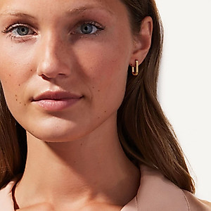 Follome Gold Paperclip Earrings for Women 18K Gold Oval Hoop Earrings Rectangle Hoop Earrings Square Hoops U Shape Link Hoops Earrings Chunky Hoop Earrings Trendy Jewelry Gift