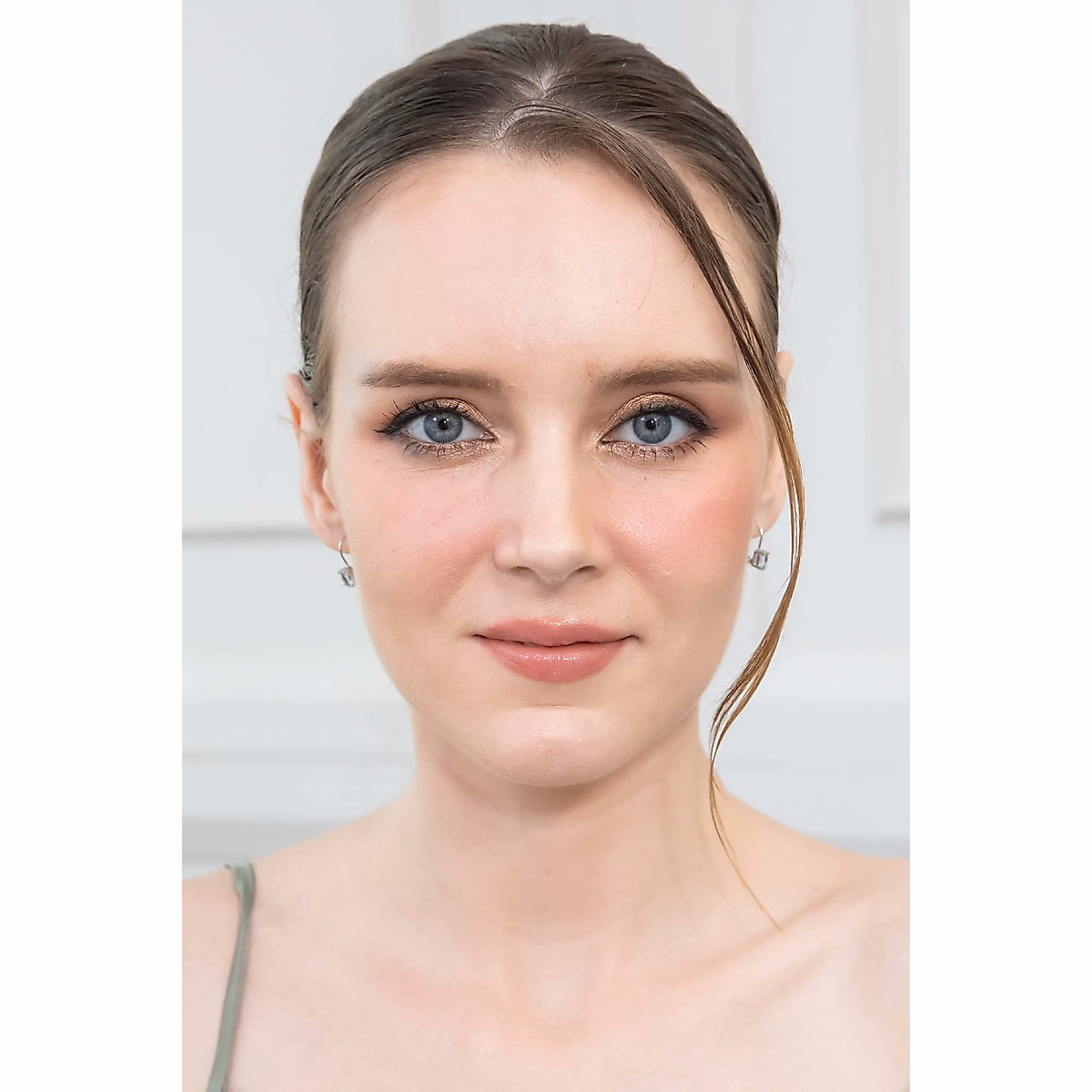 Light Aquamarine Earrings for Women Genuine Gemstone 7x5mm Oval Solitaire Drop Sterling Silver Light Blue Earring Bridesmaids Fashion