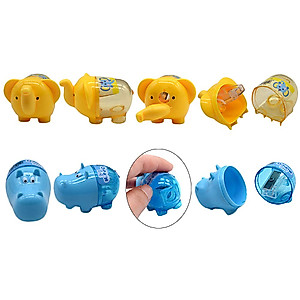 Cartoon Animal Pencil Sharpeners, Cute Two-Holes Plastic Pencil Sharpener, School Student Stationery Supplies (Set of 16)