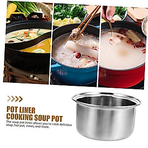 Ciieeo Small Hot Pot Liner Stainless Steel Cookware Rice Maker Pan Nonstick Cookware Rice Inner Tank Rice Cooker Pressure Pot Rice Cooking Pan Induction Hops Individual