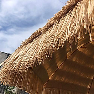 HLMBQ 2.5m/8.2ft Thatch Patio Tiki Umbrella,Parasol Garden Umbrella,Hula Thatched Parasol,Hawaiian Style Sun Shade,Portable Folding Sunbrella,Outdoor Backyard Lawn Store