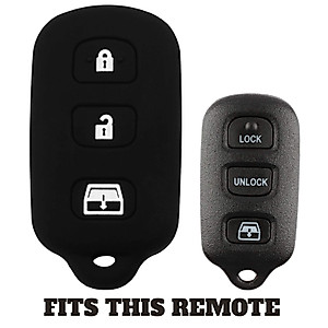 KeyGuardz Keyless Remote Car Key Fob Outer Shell Cover Soft Rubber for Toyota 4Runner Sequoia HYQ12BBX HYQ12BAN HYQ1512Y