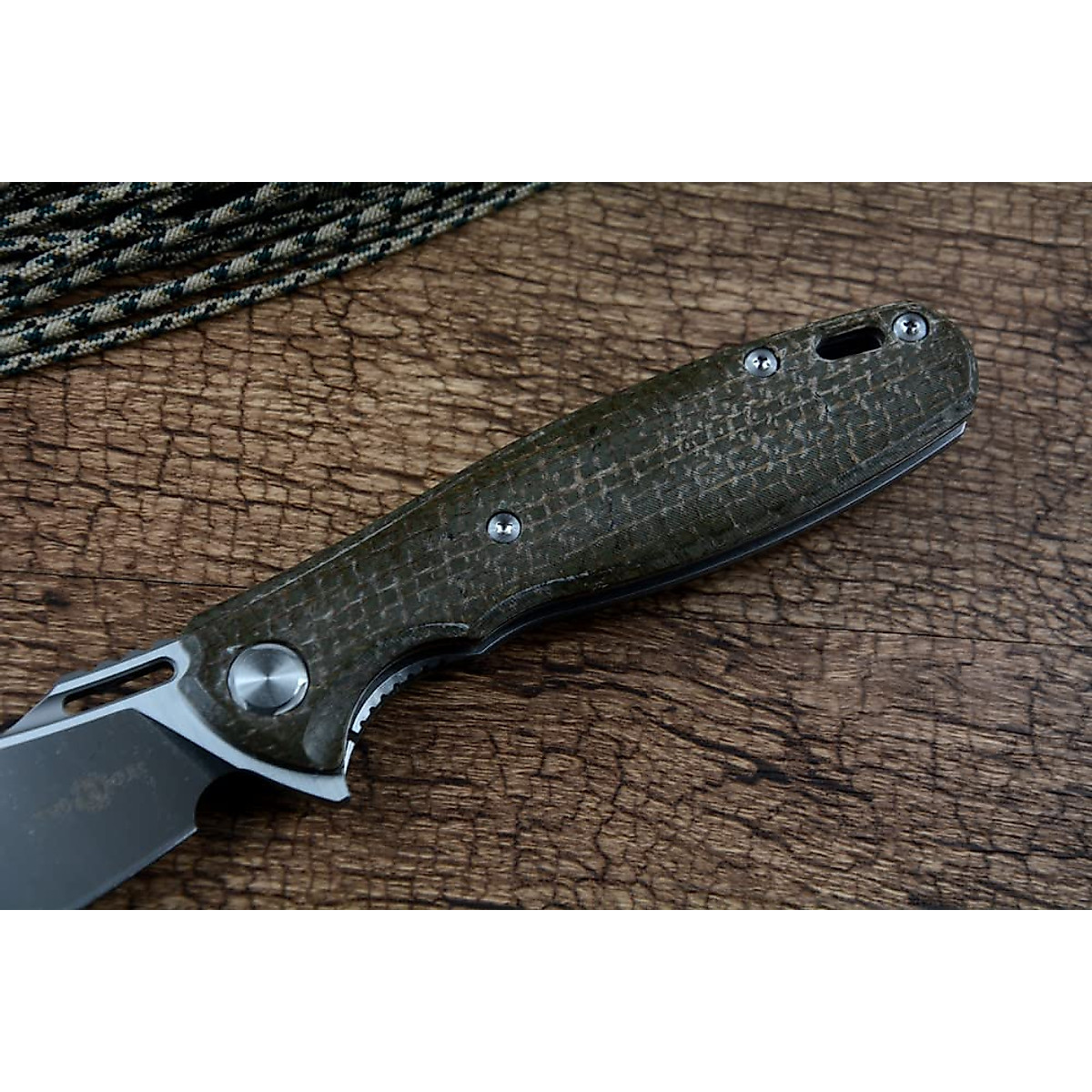 Twosun Hunting Pocket Knives D2 Blade Linen Handle TS162