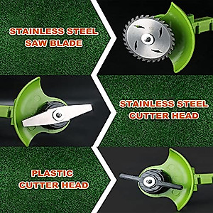 Cordless Lawn Trimmer Weed Wacker,24V 2.0Ah Li-Ion Battery Powered Grass Trimmer Lawn Edger with Cutting Blade,Lightweight Grass Trimmer Adjustable Height Weed Eater Tool for Garden and Yard