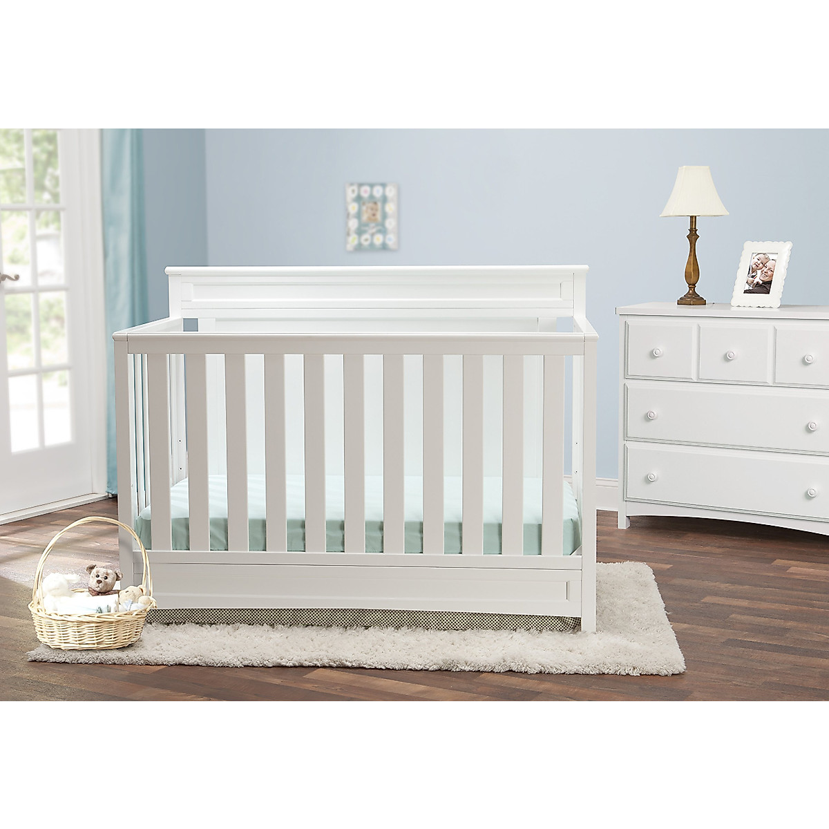 Delta Children Princeton 4-in-1 Convertible Baby Crib, White