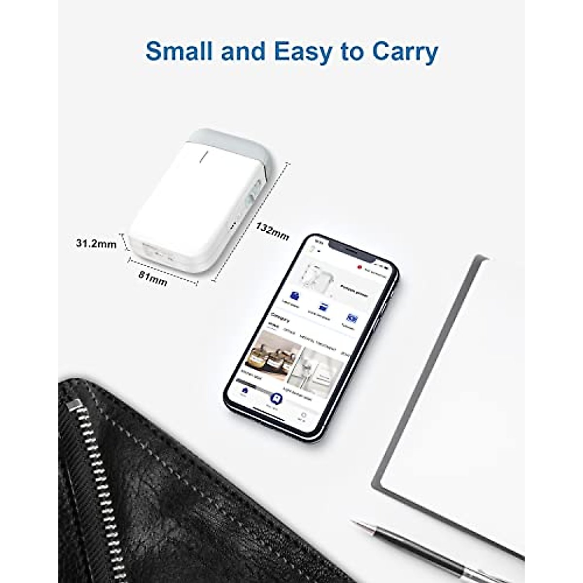 Label Maker, POLONO P10 Mini Label Printer, Portable Wireless Connection Label Maker Machine with Tape, Multiple Templates Available for Smartphone Easy to Use Office Home Organization Kitchen Storage