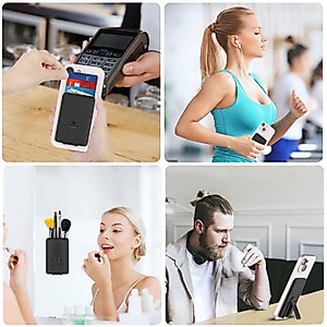 Senose Phone Wallet, Phone Card Holder Stick On Credit Card Holder for Back, Phone Pocket Sleeve Compatible for iPhone 14/13/12/11 Android Smartphone