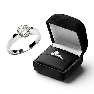 Eternal Sparkles Women’s CZ Cubic Zirconia Sustainable Solitaire Bridal Engagement Ring in Hypoallergenic Stainless Steel for Wedding Proposals and Anniversaries