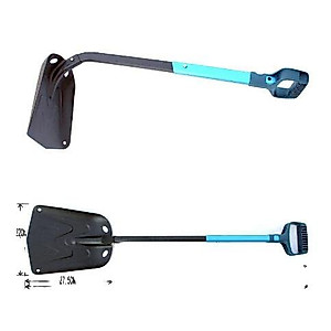 HPWRIU Natural Toilet Car Snow Shovel Large Capacity Foldable Lightweight Aluminum Alloy Telescopic Portable Snow Shovel Parent Child Play Snow Garden Camping Shovel Caulk Remover (Black, One Size)