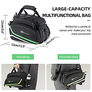 ROCKBROS Bike Trunk Bag 17L-45L Rear Rack Bags for Bicycles Waterproof