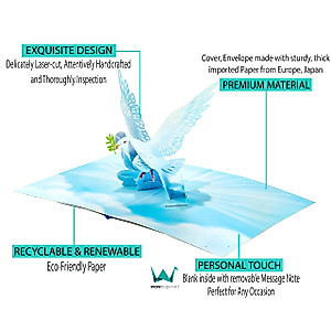 Dove Bird,WOW Greeting Pop Up 3D Card For All Occasions,Peace, Birthday, Love, Christmas, Grace, Holy Spirit, Hope,Personalized With Insert Message Note,Handcrafted With Love,Proud USA Brand