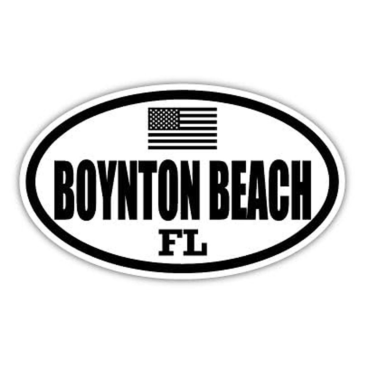 3 Pack Reflective Boynton Beach FL Florida Palm Beach County Stealthy US Flag Euro Decal Sticker Vinyl for Hard Hats, Bottles, Glass, Toolbox 2" x 3"