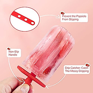 Rainbow Popsicle Molds, Silicone Ice Pop Molds, Popsicle Maker, Easy Release Silicone Ice Cream Popsicle Molds, Reusable Popsicle Molds for Kids, Large Popsicle Molds, BPA Free