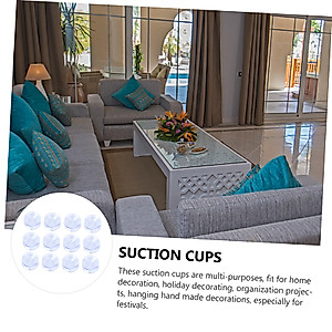 Double Sided Suction Cups, 12pcs Clear Silicone Bumpers Heavy Duty Desk Glass Suction Cups 20mm Double Sided Sucker Pads Bathroom Suction Cup Hooks Small Suction Cups