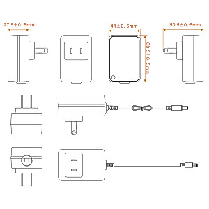 NOYITO 16.8V 1A Power Adapter Li-ion Battery Charger with LED Indicator 5.5 x 2.5 2.1 mm Interface Suitable for 14.4V 14.8V 16.8V 4-String Lithium Battery Pack
