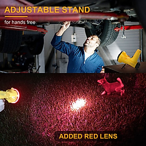 YIERBLUE Rechargeable Spotlight Flashlight 900000 High Lumen, IP66 Waterproof Spot Lights Outdoor Handheld, 20 Hours Long Lasting LED Large Flashlight with Foldable Stand and Detachable Red Filter