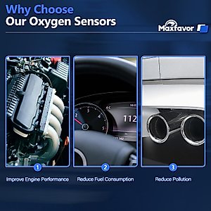 Maxfavor 2Pcs Upstream Downstream O2 Oxygen Sensor Replacment for 2000 1999 1998 1997 1996 Chevy Tahoe 5.7L Trans Code 4L60E, 1998-2002 Express 1500/2500 5.0L 234-4012 x1 234-4018 x1 02 Sensor