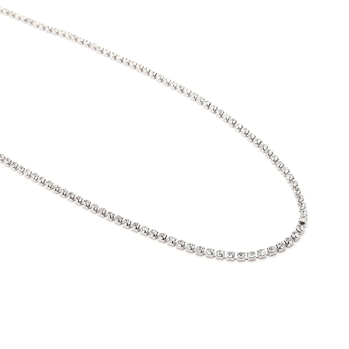 Zeshimb Simple Belly Waist Chain Layered Rhinestone Crystal Body Summer Beach Silver Body Accessories Adjustable Jewelry for Women and Girls