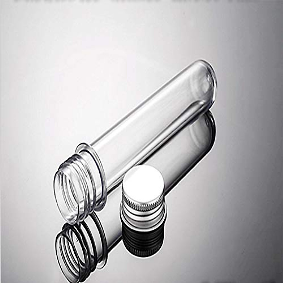 45ml Clear Plastic Test Tubes, 25x140mm Tube for Sample, for Scientific Experiments, Party, Decorate The House, Candy Storage, 6 Pcs.