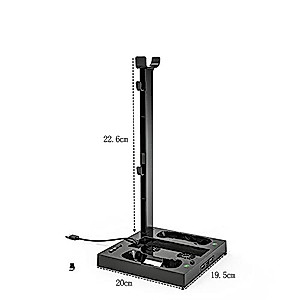 Joso Cooling Fan Vertical Stand for Xbox Series S, with Dual Controller Charging Station, Headset Stand, 1400mAh Rechargeable Battery Pack - Black