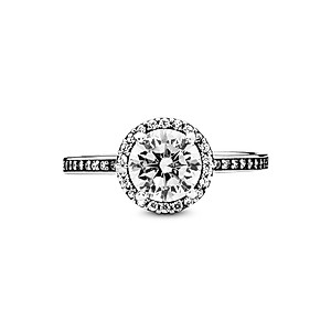 PANDORA Classic Elegance Ring, Sterling Silver, Clear Cubic Zirconia, Size 6