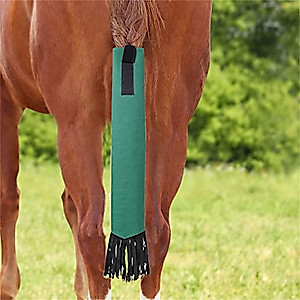 Horse Tail Bag,horse Tail Wrap With Fringe Non Slip Black Guard,horse Tail Fly Swisher Decor Horse Tail Extensions (Blue)