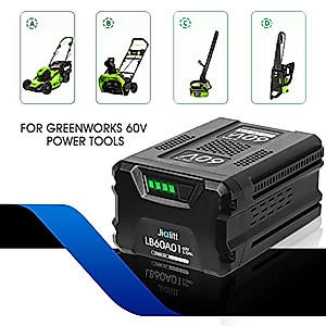Jialitt 60V 5.0Ah Replacement for Greenworks Pro 60V Battery Max Lithium Ion LB60A00 LB60A01 LB60A02 LB60A03(Not for Kobalt&Powerworks)